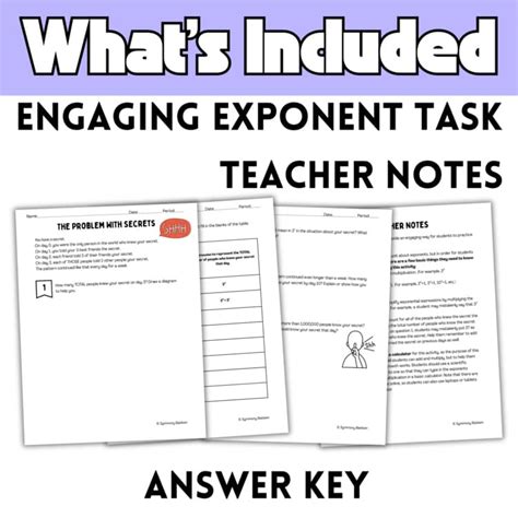 6th Grade Exponent Worksheet Scaffolded Questions Teacher Notes No Prep