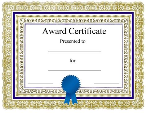 Free Printable Award Certificate Template