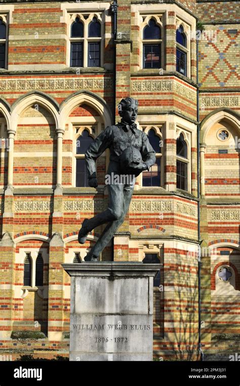 Statue Of William Webb Ellis Outside Rugby School Rugby Town
