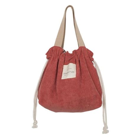 Drawstring Lunch Bag Corduroy Drawstring Red Drawstring Lunch Bag