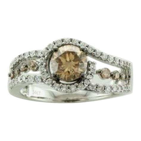 Ring Featuring Candied Pecan Chocolate And Vanilla Diamonds Set In 14k