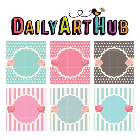 Cute Chic Style Labels Clip Art Set Daily Art Hub Graphics