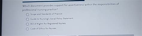 Solved Which Document Provides Support For Assertiveness