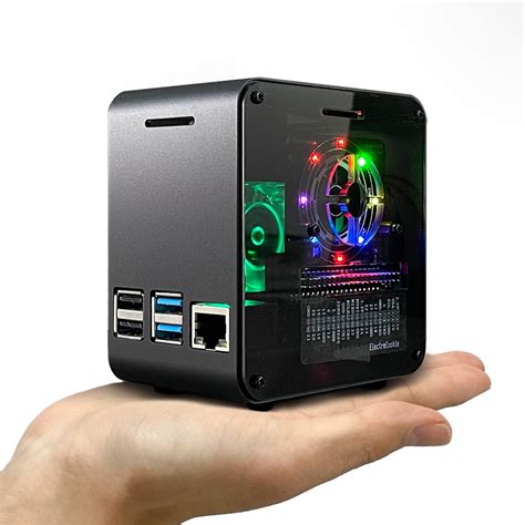 Electrocookie Raspberry Pi 4 Case Aluminum Mini Tower Case With