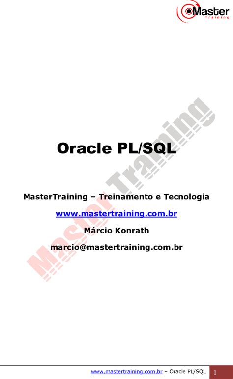 master training manual oracle plsqlii