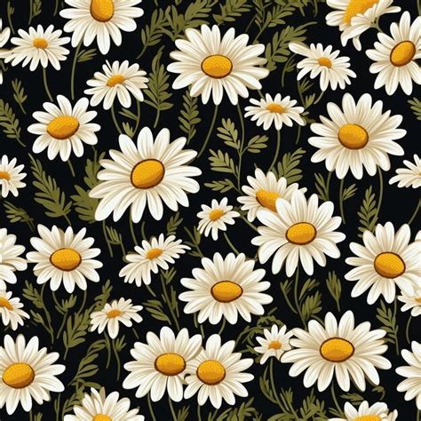Premium Ai Image Seamless Daisy Mural For Wallpaper Mural