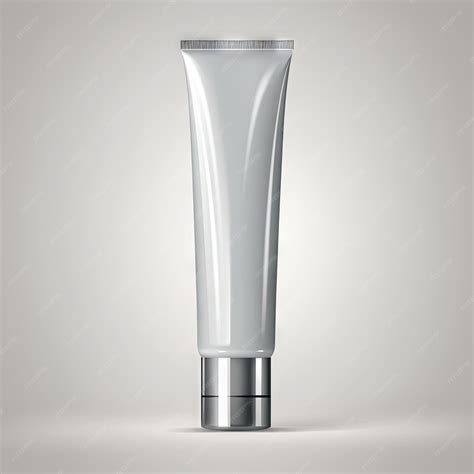 Grey Cream Tube 3d Gel With Gray Chrome Lid Toothpaste Product Packing