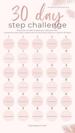 30 Day Step Challenge For Beginners Pdf Printable Inspired Plum