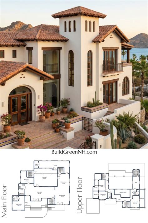 Two Story 5 Bed 3 5 Bath 3 707 Sq Ft Mediterranean House Floor