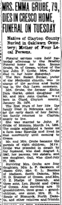Emma Dora Garkey Grube 1874 1953 Find A Grave Memorial