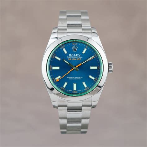 Rolex Milgauss Z Blue Green Sapphire Gentry Timepieces