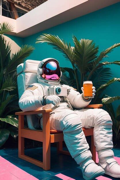 Premium Photo Bold Portrait Photo Of An Astronaut Lounging In A