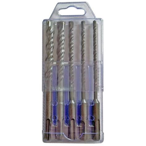 5pcs Sds Plus Rotary Hammer Drill Bit Set Carbide Tips Drill For Concrete Masonry Bricks Rock