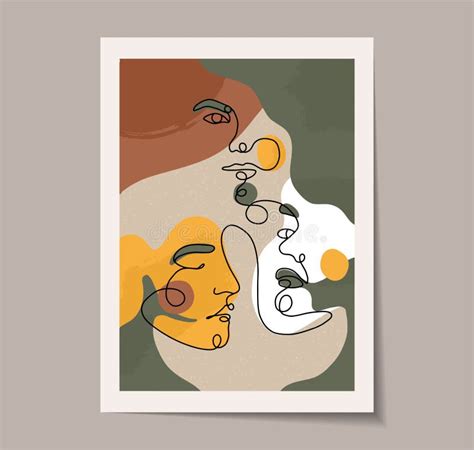 Kontinuerlig Linjeterisk Trendig Konceptuell Design Stock Illustrationer Illustration 196128079