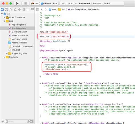 Adding The Libxl Framework For Ios In Xcode