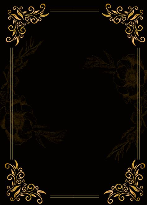 Black Border Pattern Gold Background Psd Free Download Pikbest