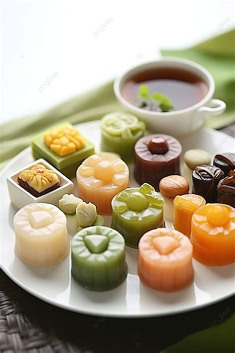 A Platter Of Various Types Of Asian Sweets Background Wallpaper Image