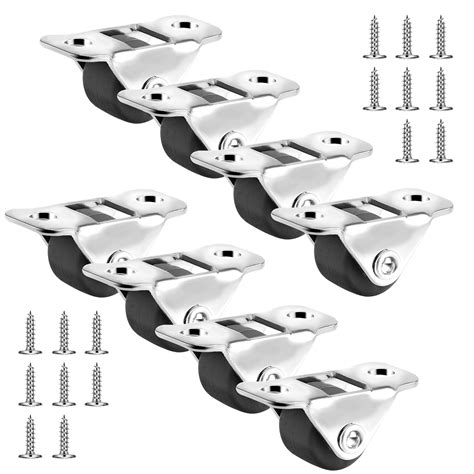 8 Pcs Little Rubber Rolling Mini Caster Wheels Low Profile Swivel Casters 05inch