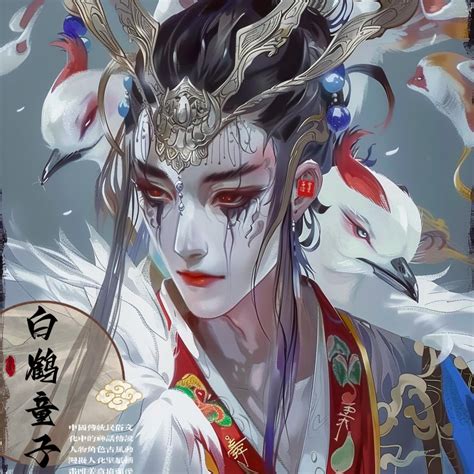 白鹤童子官将首唯美壁纸及配套青花瓷白鹤艺术贴纸组图雪里莓工作室 站酷zcool