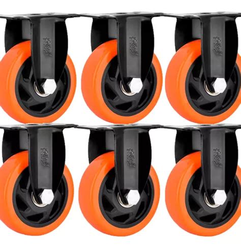 Kit 6 Rodinhas Para Moveis Pesados Fixa Rodízio Roda Grande Reforçada 3
