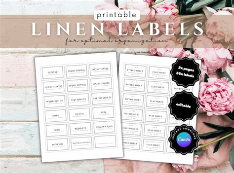Printable Linen Closet Labels Editable Organization Tags Pdf Etsy Uk