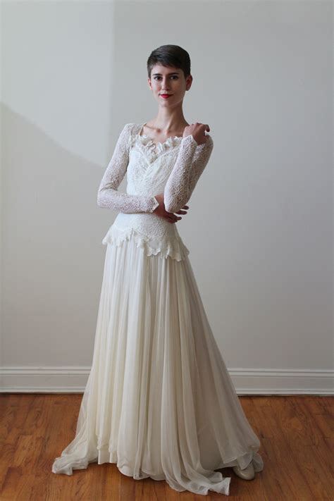 Vintage 1930s Long Sleeve Silk Wedding Dress Pembroke — Mirandas