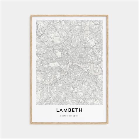 Map Of Lambeth Print Lambeth Map T Lambeth Poster City Map Artwork For Home And Office
