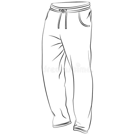 Sport Sweatpants Wide Jogging Pants Contour Lines Drawn Sketch