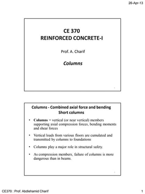 Column Design As Per Bs Code Ppt