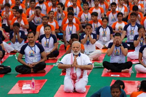 Yoga Connecting World Says Indian Pm Modi As Millions Roll Out The