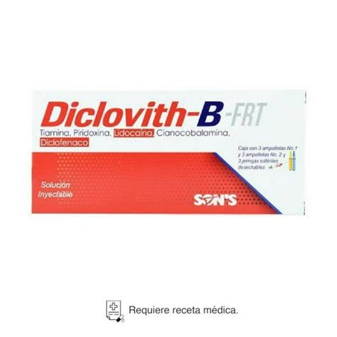 Diclovith B Frt Diclofenaco Lidocaína Solución Inyectable Ampolletas Con Jeringas Walmart En