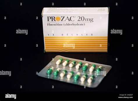 Antidepressant Capsules Box And Blister Pack Of Prozac Capsules Each