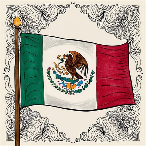 21 000 Mexican Flag Creative Drawing Pictures
