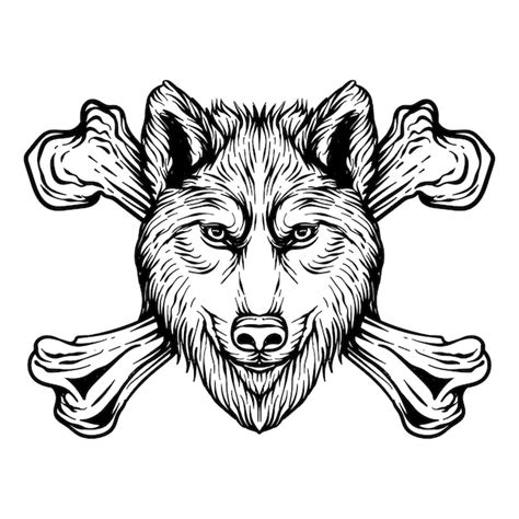 Wolf Outline Drawings Of Bone