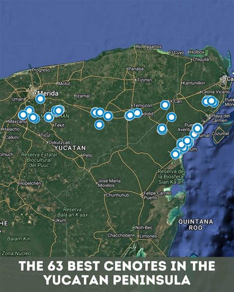 Yucatan Cenotes Interactive Map And Description Etsy
