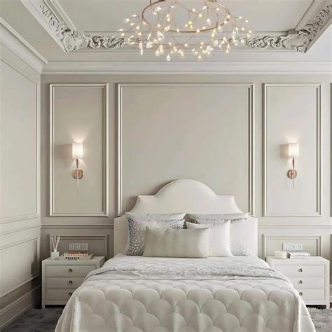 Pre Cut Primed Wall Molding Kit Easy Diy Wainscoting Etsy Chambre A Coucher Classique Deco
