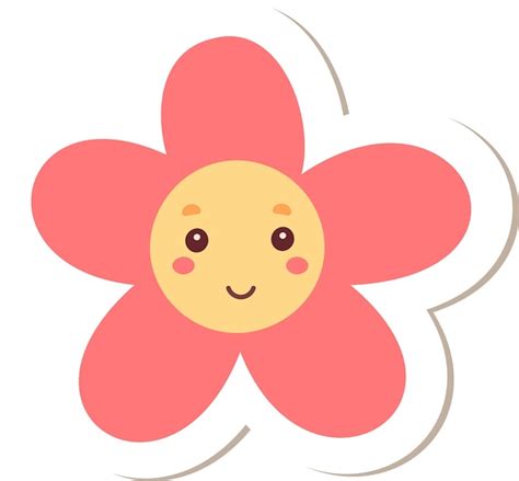 Pegatina Flor Infantil Vector Premium
