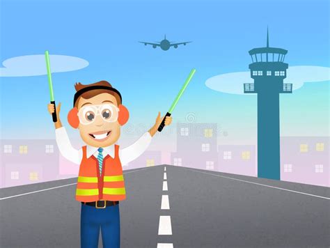 Air Traffic Controller Stock Illustration Illustration Of Holding
