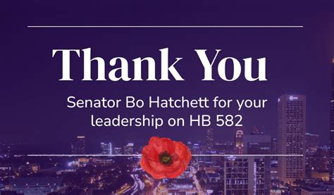 Thank You Sen Bo Hatchett For Your Leadership In Passing