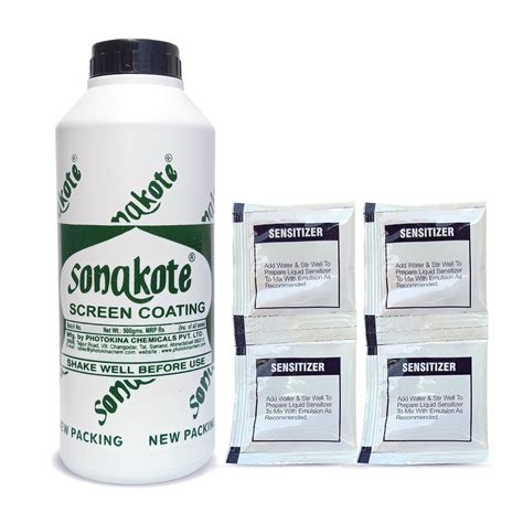 Sonakote Screen Coating Emulsion 900g With 4 Sensitizer Pouch For