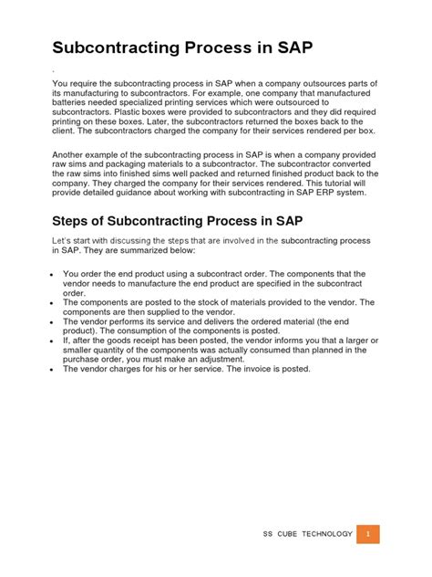 Sub Contracting And Consignment Process In Sap Mm Pdf Receipt Goods