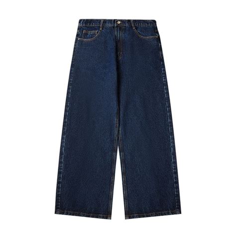 Retro Baggy Wide Leg Jeans In Dark Blue Wide Leg Jeans Premium Denim