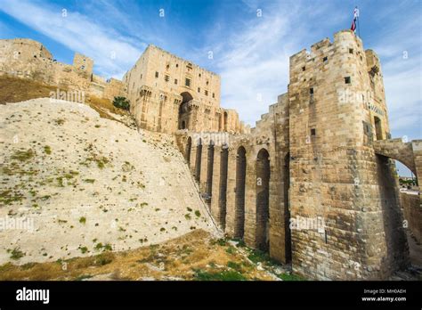 Citadel Of Aleppo A Large Medieval Fortified Palace In The Centre Of