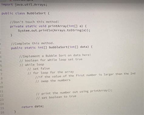 solved import java util arrays public class bubblesort {