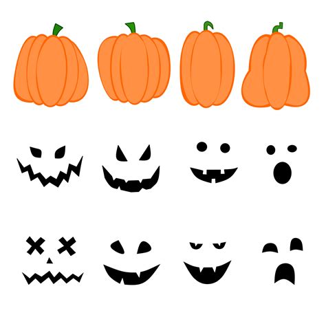 Halloween Pumpkin Face Set Vector Design 6331821 Vector Art At Vecteezy
