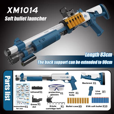 Laruang Baril Xm1014 Shot Gun Nerf Dart Foam Shell Ejecting Gun For