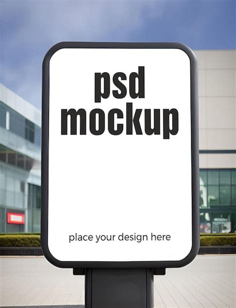 Außenwerbung Mockup Banner Schaufenster Vorlage Psd Visuelle Identität Logo Mockup Poster