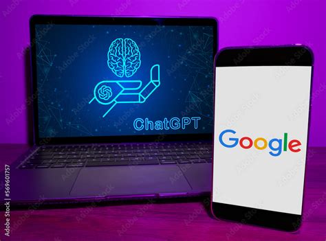 ChatGpt Or Open Ai On PC Screen Google Mobile On Screen Google Vs OpenAi Concept Istanbul