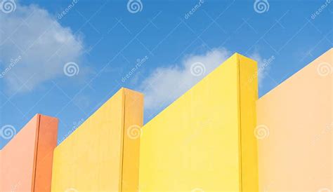 Modern Futuristic Architecture Geometric Shape Modern Building Architecture Against Blue Sky