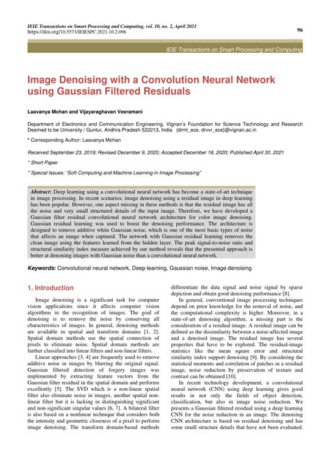 PDF Image Denoising With A Convolution Neural Network Using Gaussian Filtered Residuals